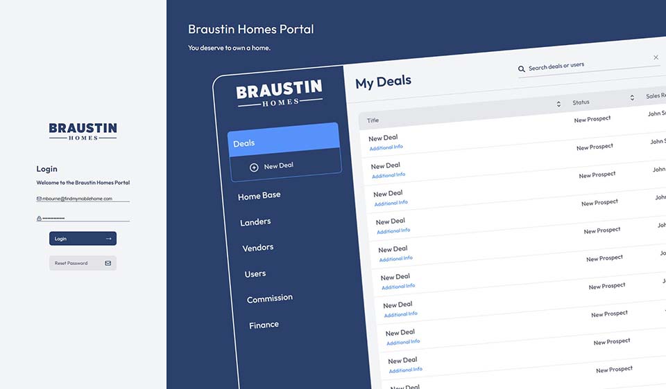 Braustin Homes internal sales portal